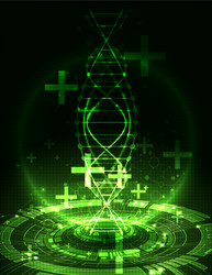 Green science template dna molecules background Vector Image