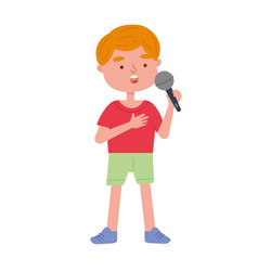 Cartoon boy singing design Royalty Free Vector Image