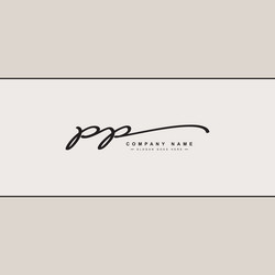 Initial letter pp logo - hand drawn signature Vector Image
