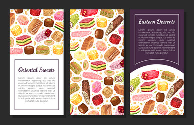 Eastern and arabic sweets banner design Royalty Free Vector