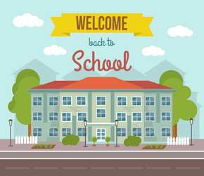 School building poster background welcome Vector Image