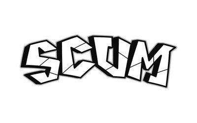 Scum - single word letters graffiti style Vector Image
