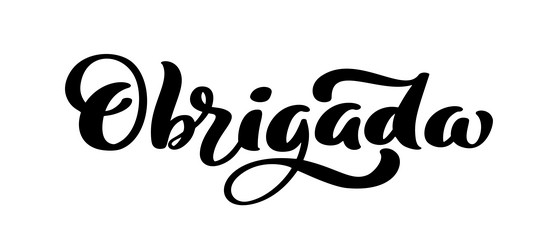 Thank you in portuguese language obrigada Vector Image