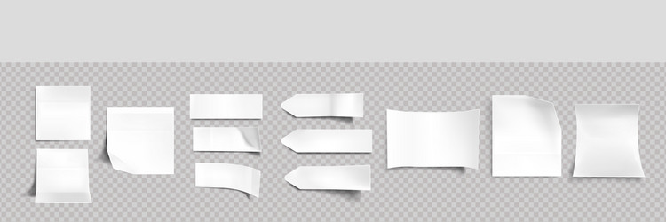 White stickers with curl corners and wrinkles Vector Image