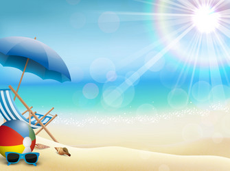 Daytime beach landscape sandy beaches Royalty Free Vector