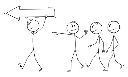 Cartoon of business team and leader or teamwork Vector Image