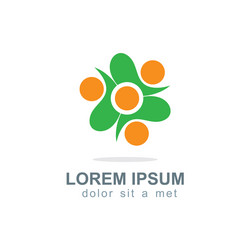 Four people logo icon Royalty Free Vector Image