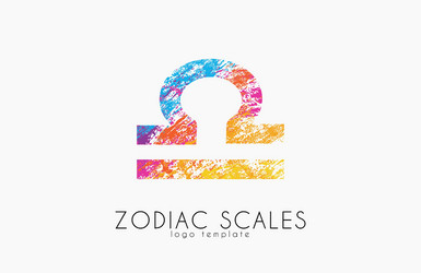 Zodiac scales logo symbol design creative Vector Image