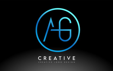 Ag letters logo design slim creative simple black Vector Image