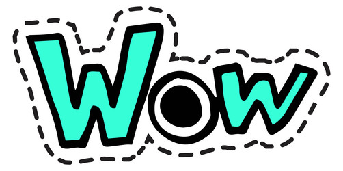 Wow exclamation sticker or icon for chatting Vector Image