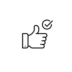Thumbs up high quality product symbol pixel Vector Image