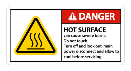Emergency hot surface sign on white background Vector Image