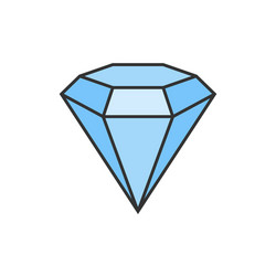 Big pure blue diamond with glitter Royalty Free Vector Image