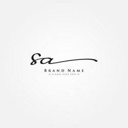 Initial letter sa logo - handwritten signature Vector Image
