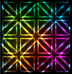 Abstract rainbow neon corners background Vector Image