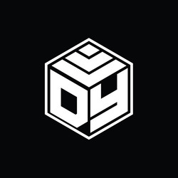Dy logo monogram hexagon shape with triangle Vector Image