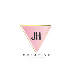 Jh beauty initial logo handwriting logo art Vector Image