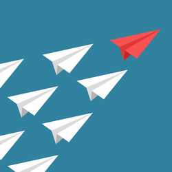 Leadership success concept paper plane fly lead Vector Image