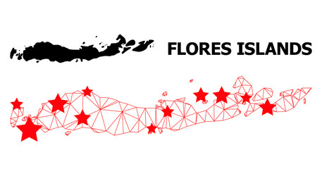 Contour dotted map indonesia - flores Royalty Free Vector