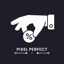 Profit percentage white linear desktop icon Vector Image