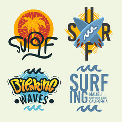 Surfing style surf summer time beach life hand Vector Image