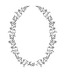 Autumn botanical oval frame wreath on white Vector Image