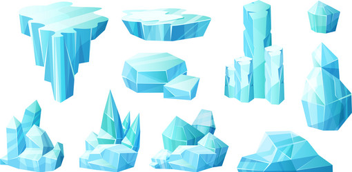 Crystals of ice iceberg broken pieces Royalty Free Vector