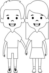 Sketch Two Kids Playing Vector Images (over 220)