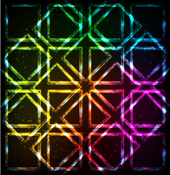 Abstract rainbow neon corners background Vector Image