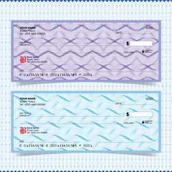 Bank cheque design with guilloche background Vector Image