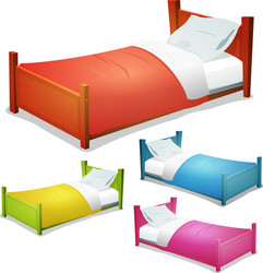 Comfortable cartoon bed Royalty Free Vector Image