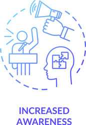 Increased awareness concept icon Royalty Free Vector Image