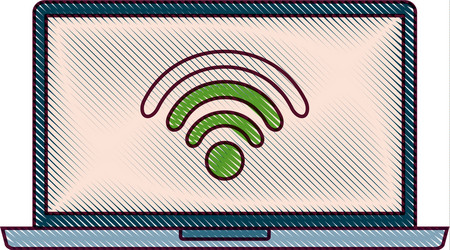 Laptop wifi internet device gadget screen Vector Image