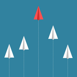 Leadership success concept paper plane fly lead Vector Image