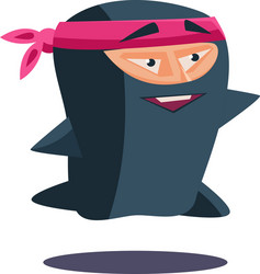 Cute emotional ninja scared and yelling Royalty Free Vector