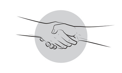 Two hands shaking each other partners handshake Vector Image