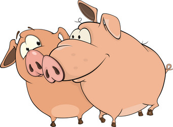 Cartoon happy pig Royalty Free Vector Image - VectorStock