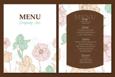 Restaurant cafe menu graphic template flat design Vector Image