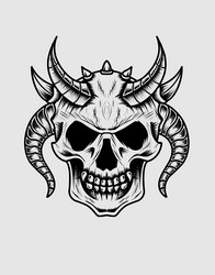 Skull demon head Royalty Free Vector Image - VectorStock