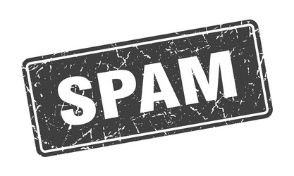 Square grunge black spam stamp Royalty Free Vector Image