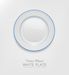 Light blue color plate with figured edges Vector Image