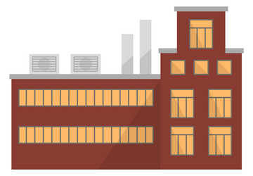 Factory facade cartoon industrial building city Vector Image