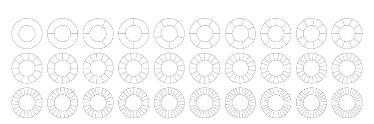 Fractions pie divided for math circle pie Vector Image