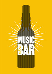 Music bar typographic grunge style poster design Vector Image