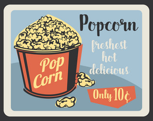 Popcorn retro poster Royalty Free Vector Image