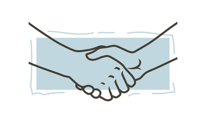Two hands shaking each other partners handshake Vector Image