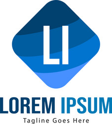 Initial li logo template with modern frame Vector Image