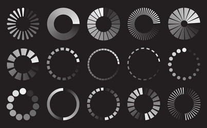 Loading icon set isolated on white Royalty Free Vector Image