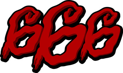 666 graphic lettering Royalty Free Vector Image
