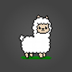8-bit pixel of llama animal Royalty Free Vector Image
